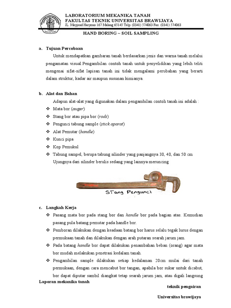 Hand Boring Soil Sampling 3 - 4 | PDF