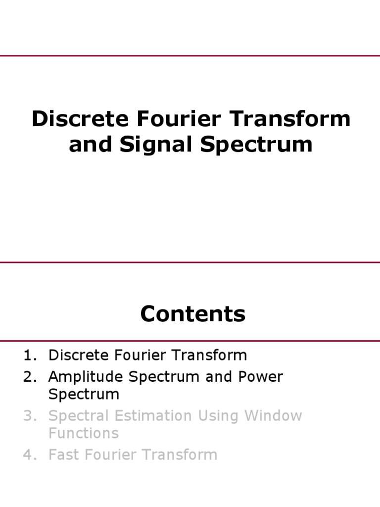 DFT and Signal Spectrum Analysis | PDF | Discrete Fourier Transform ...