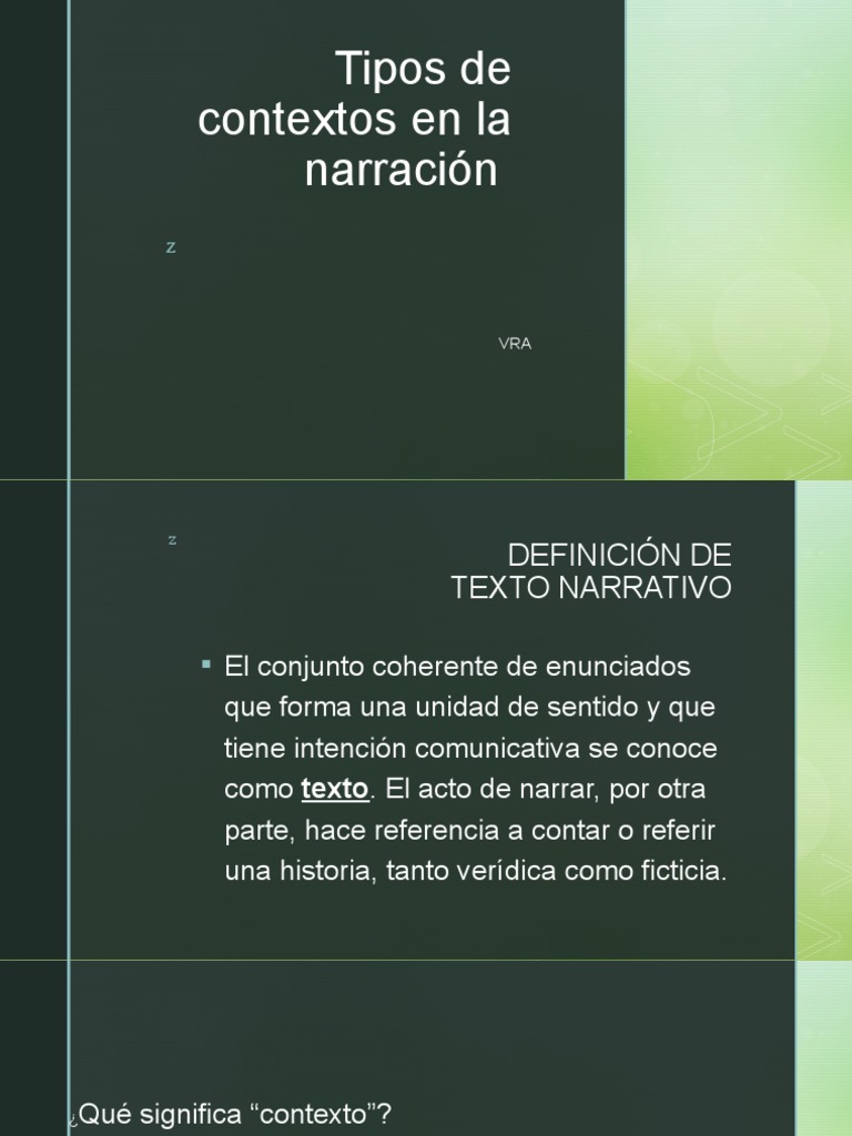 Tipos de Contextos en La Narración | PDF | Contexto (uso del lenguaje) | Comunicación