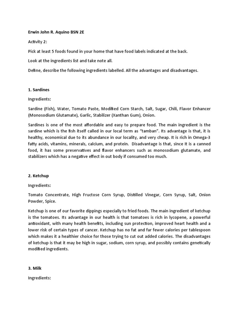 Nutri-Diet Activity | PDF | Whole Grain | Milk