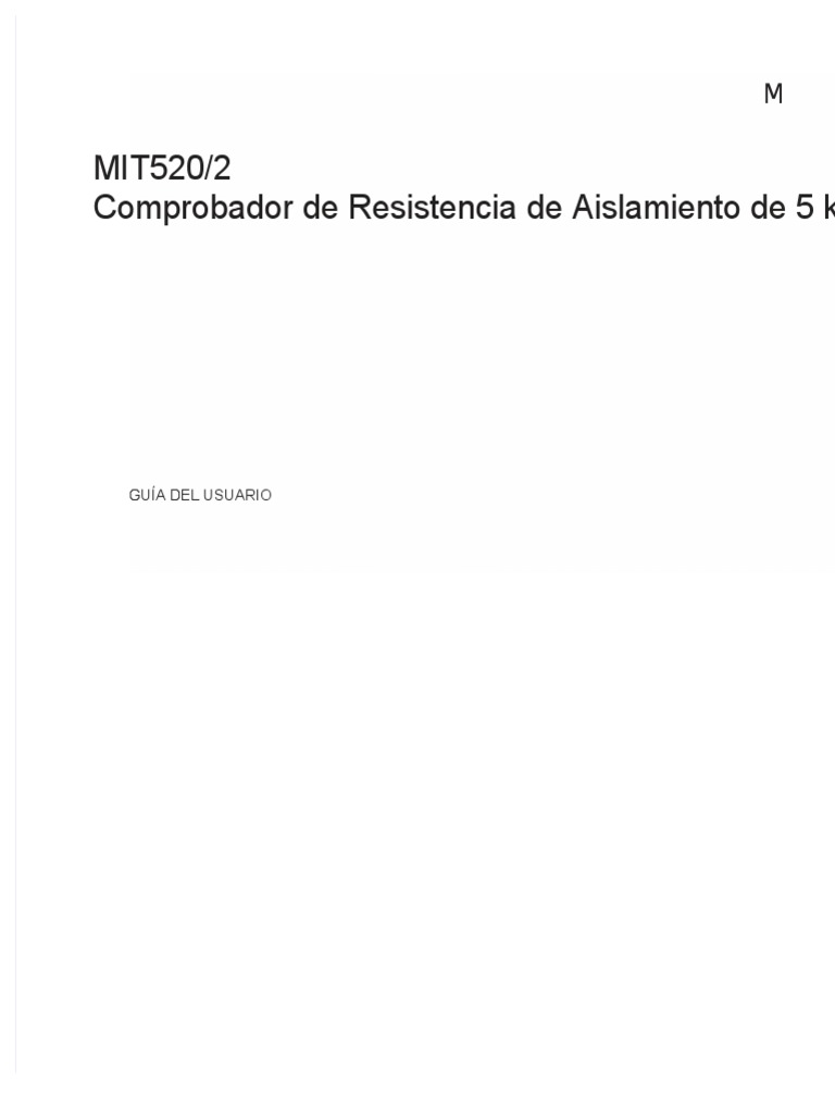 PDF Manual Megger Mit520 2 | PDF | USB | Diodo emisor de luz