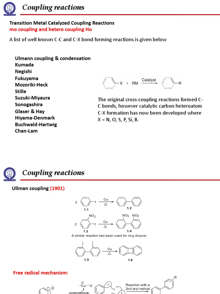 Coupling Reactions Basics | PDF | Palladium | Chemical Reactions