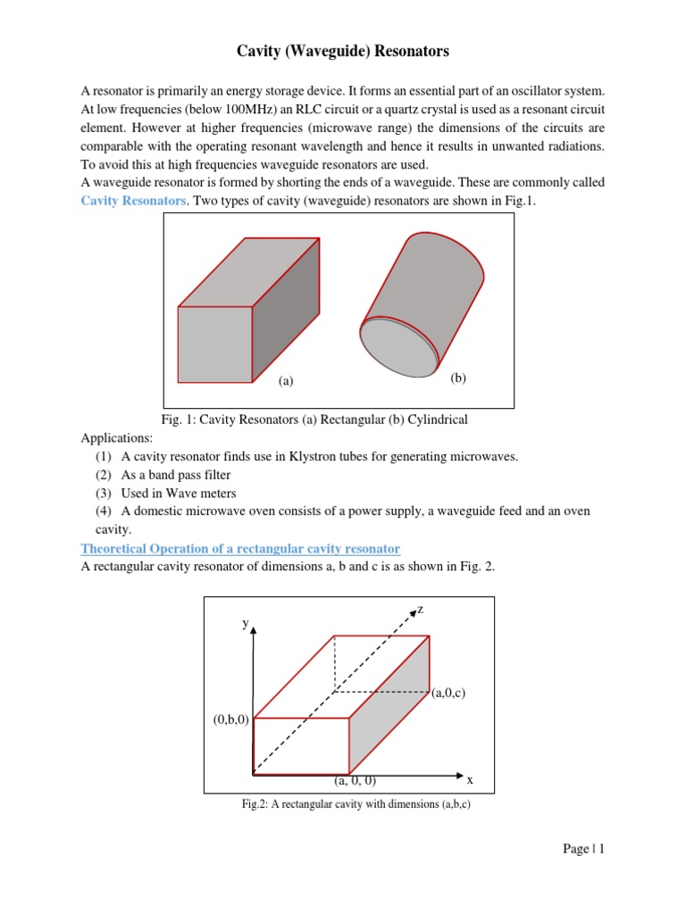 Cavity Resonators Lecture1 | PDF | Waveguide | Physics