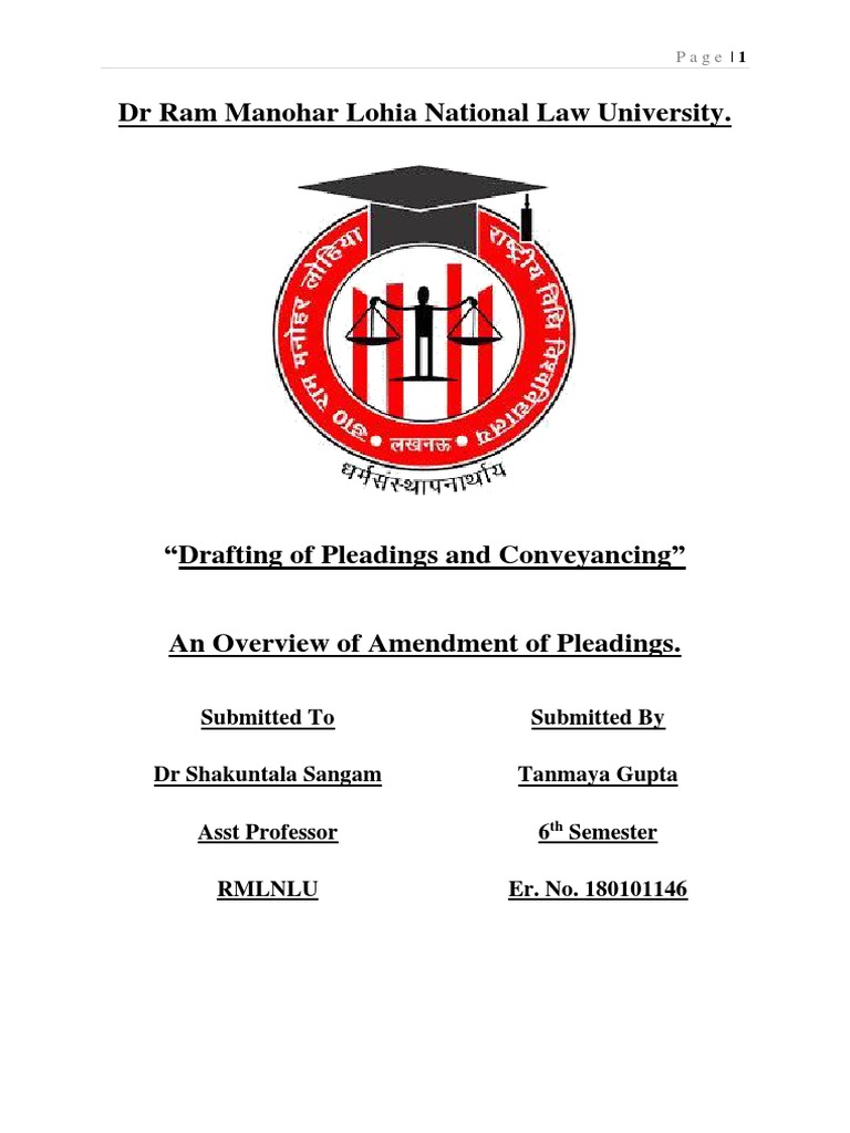 An Overview of Amendment of Pleadings. | PDF | Pleading | Lawsuit