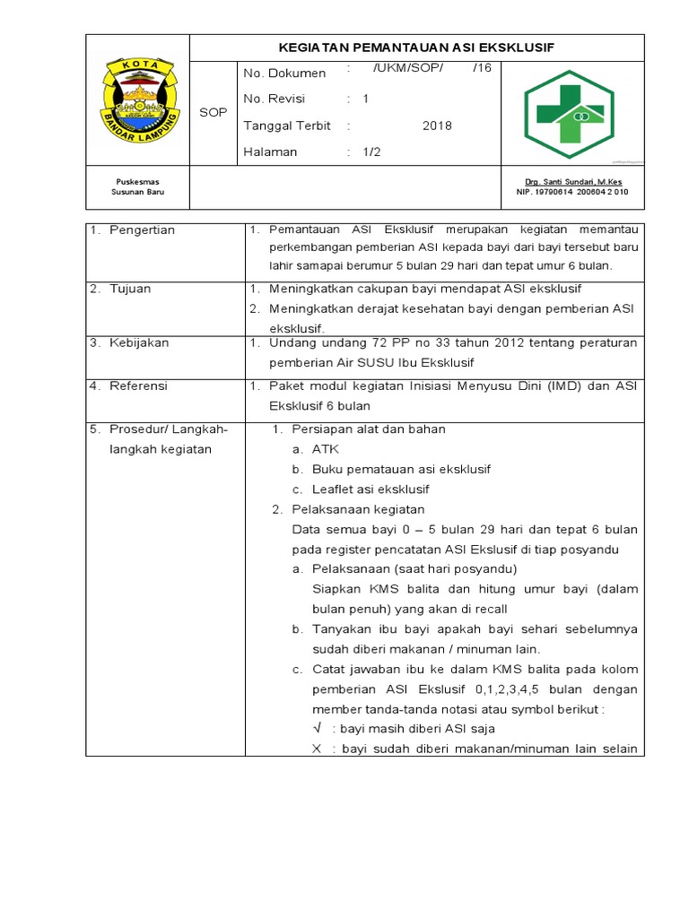 Sop Asi Eksklusif | PDF