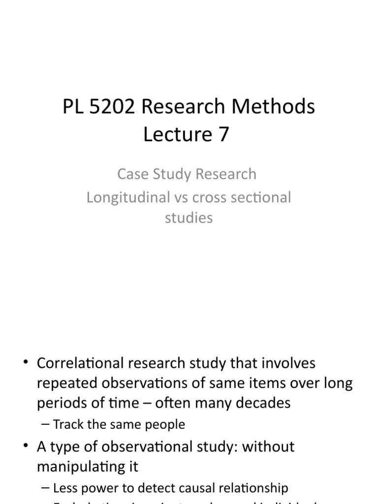 Longitudinal vs Cross-Sectional Studies | PDF | Social Science ...