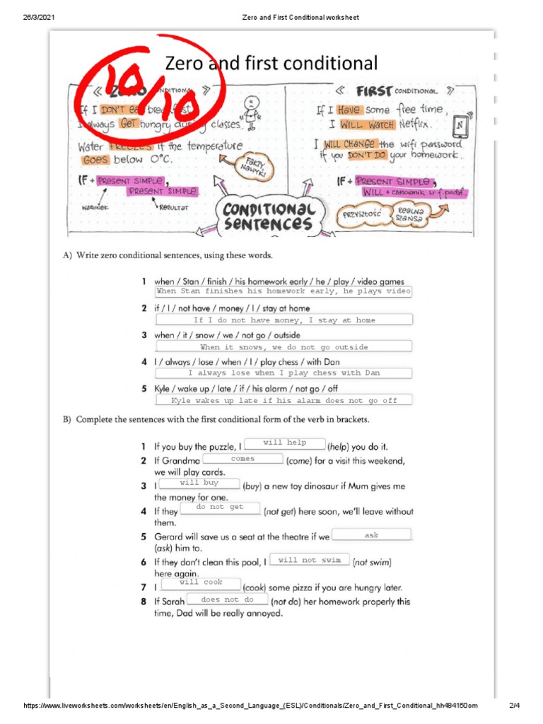 Zero and First Conditional Worksheet | PDF