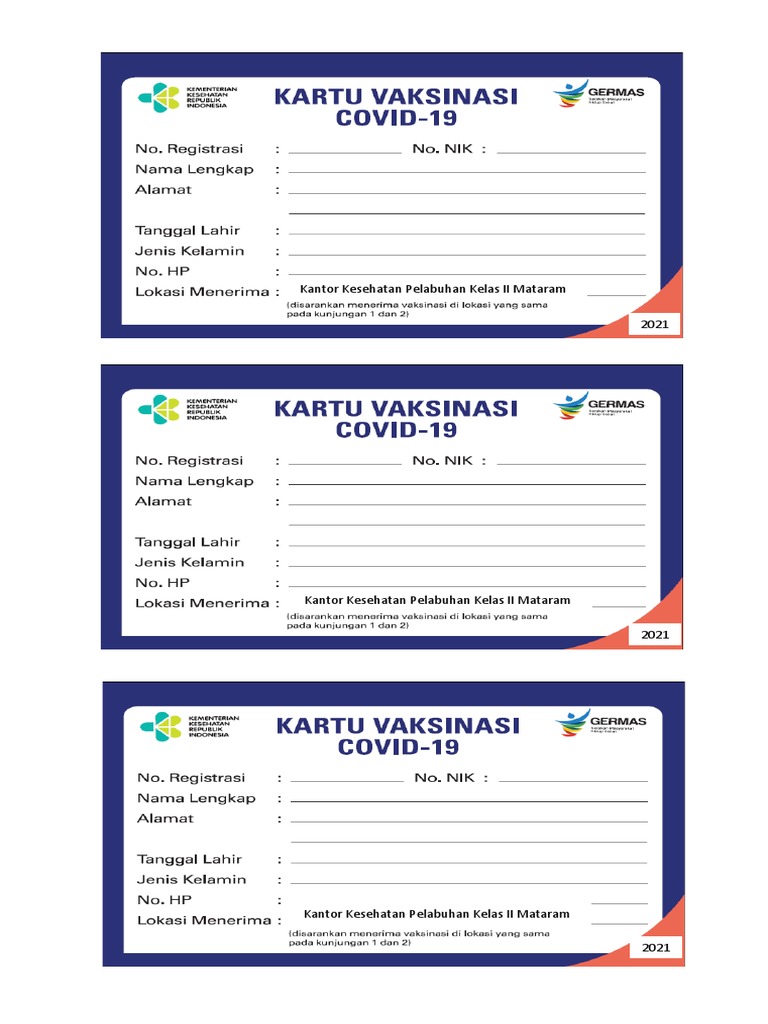 Kartu Vaksin Covid | PDF