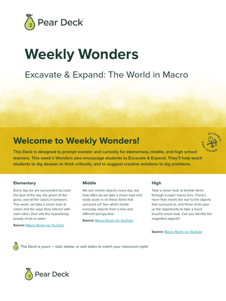 6th Grade Weekly Wonders | PDF | Color | Communication