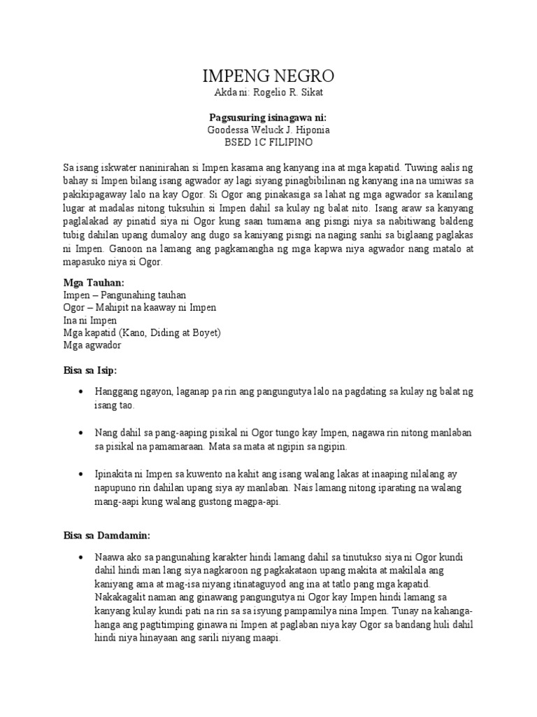 Impeng Negro Prezi | PDF