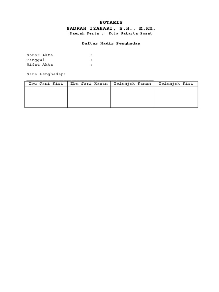 Lembar Cap Jari | PDF