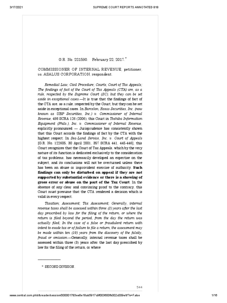 5 CIR VS Asalus | PDF | Fraud | Internal Revenue Service