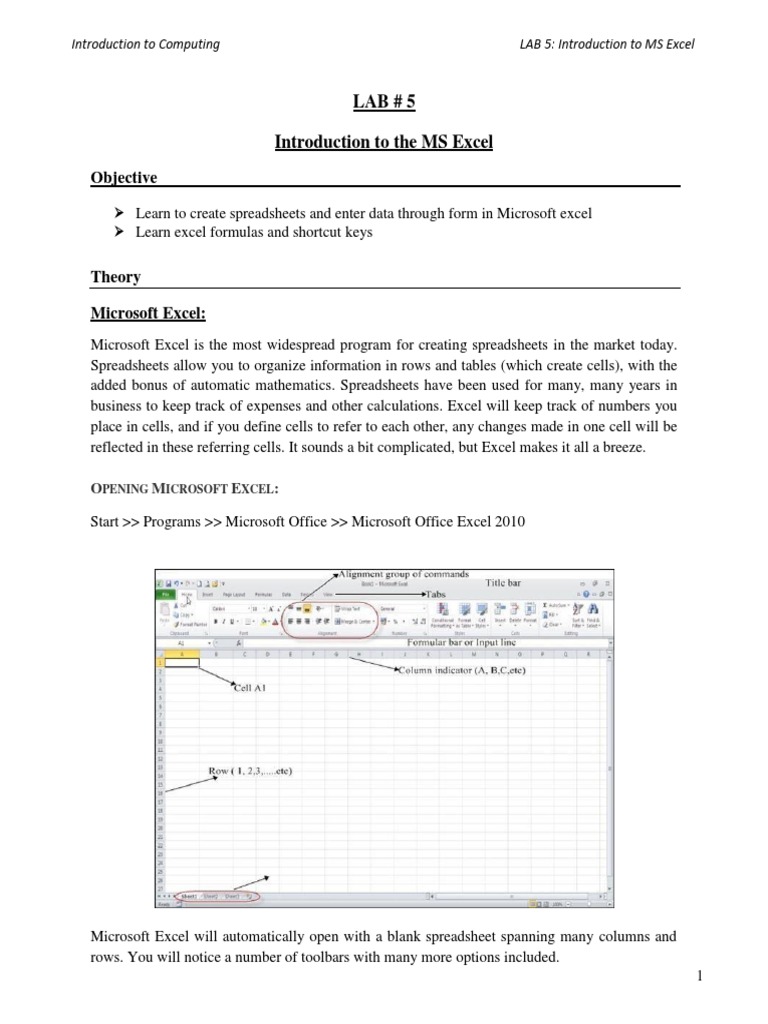 ITC LAB 5 - MS Excel | PDF | Chart | Microsoft Excel