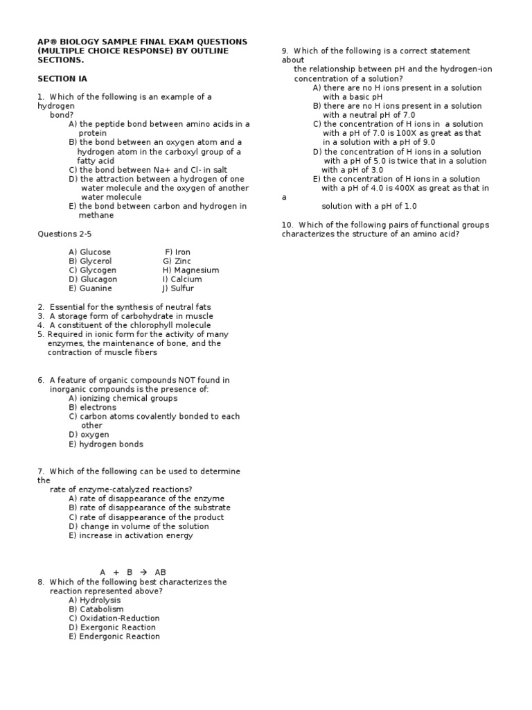 ap-bio-practice-exam-section-i | Photosynthesis | Cellular Respiration
