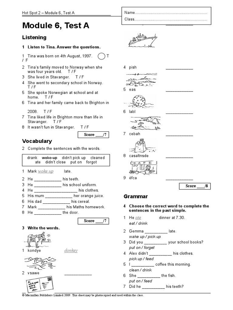 Module 6 Tests A and B | PDF