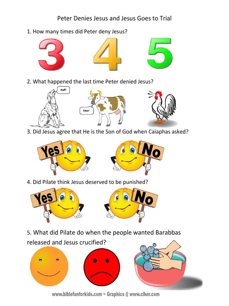 2B. Peter Denies Jesus & His Trials Worksheet | PDF