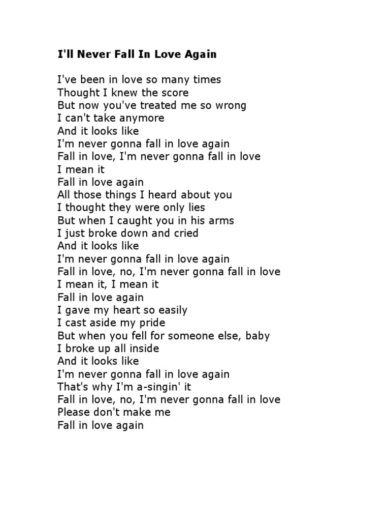 I'Ll Never Fall in Love Again | PDF