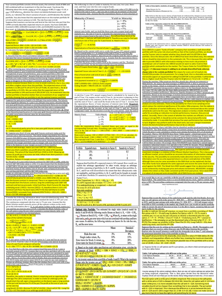 Finance 261 - Cheat Sheet | Download Free PDF | Bonds (Finance ...