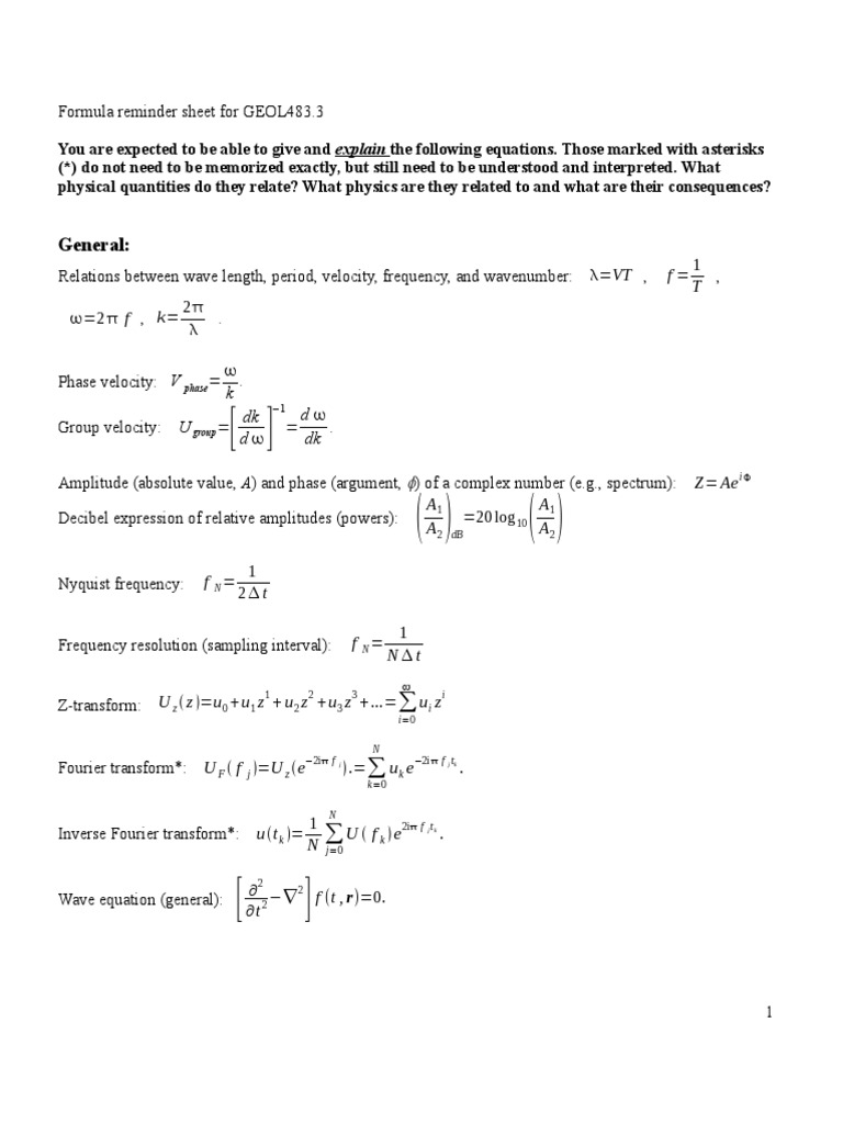 Essential Seismology and Geophysics Equations: A Concise Guide to Key Concepts and Formulas ...