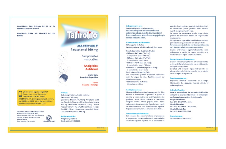 Prospecto Tafirolito | PDF