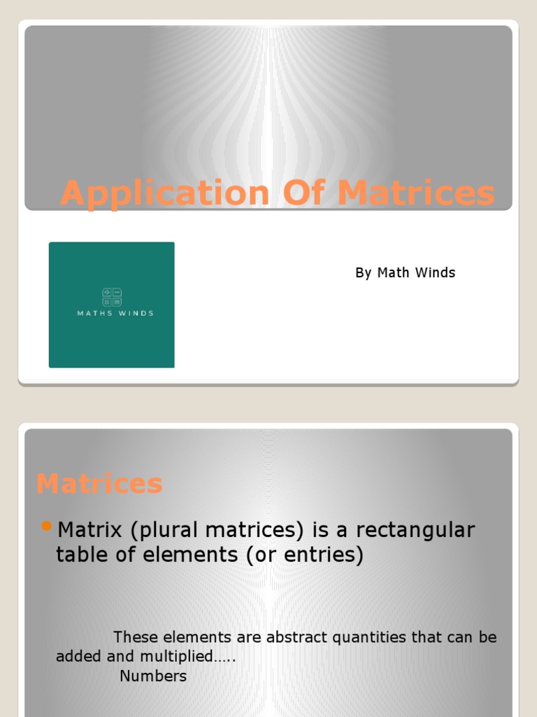 Application of Matrices | PDF | Code | Matrix (Mathematics)