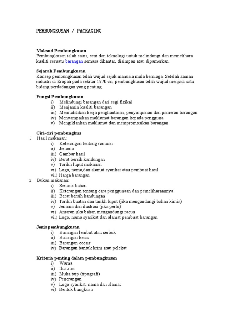 PEMBUNGKUSAN | PDF