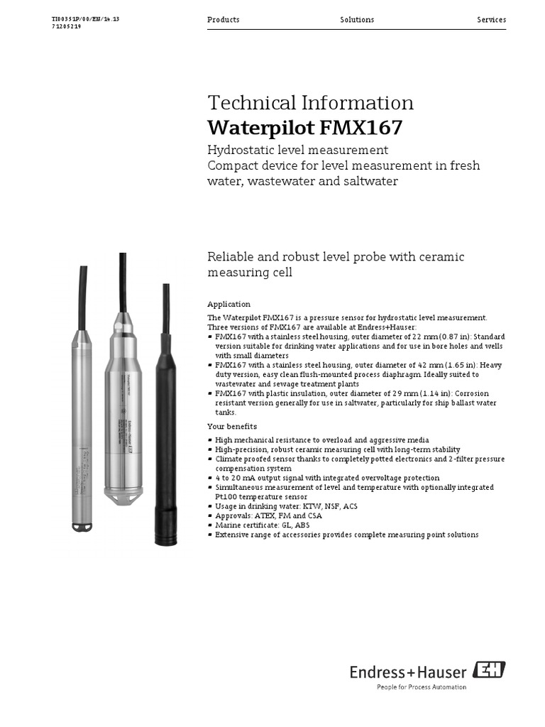 E+H Waterpilot FMX167 | Download Free PDF | Power Supply | Direct Current