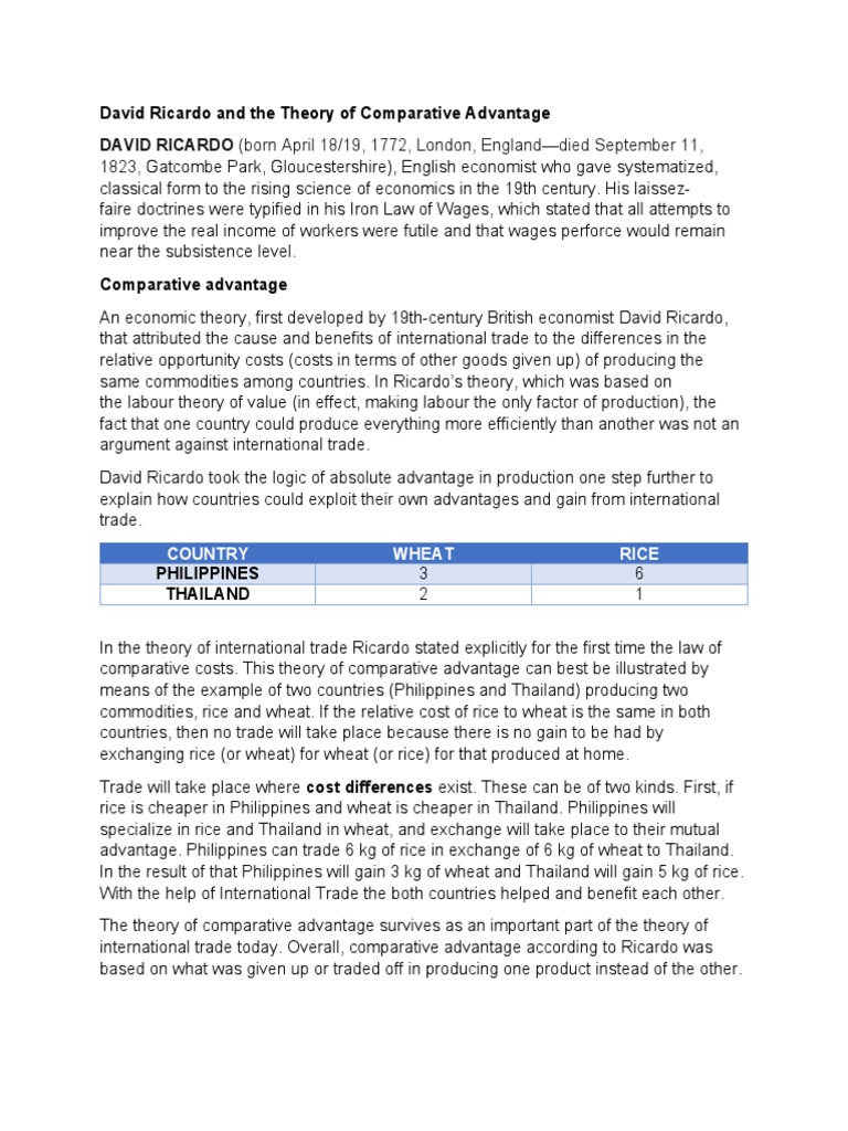 DAVID RICARDO (Born April 18/19, 1772, London, England-Died September ...