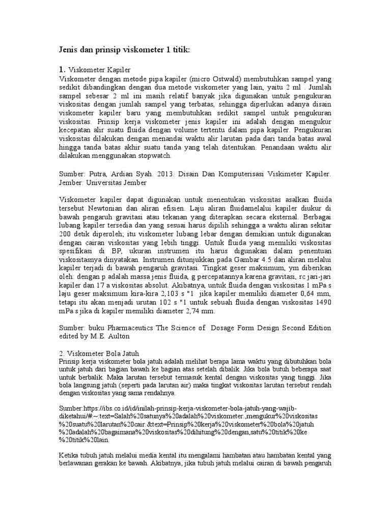 Prinsip dan Jenis Viskometer | PDF