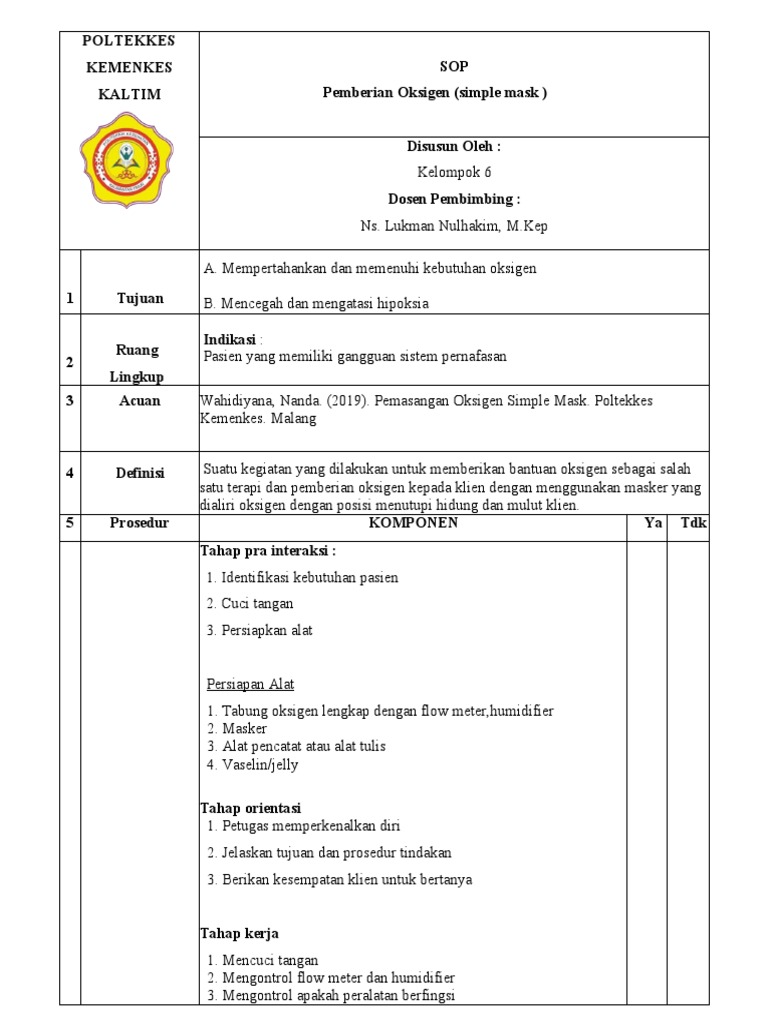 Sop Simple Mask | PDF