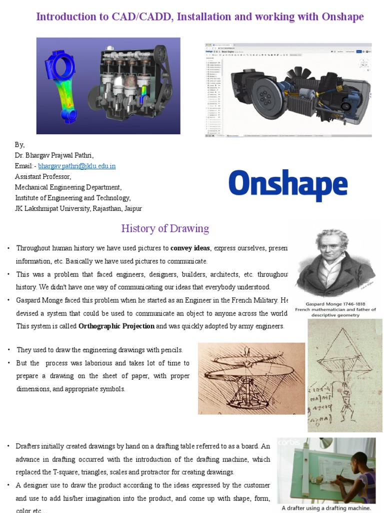 Introduction To CAD/CADD, Installation and Working With Onshape | PDF ...