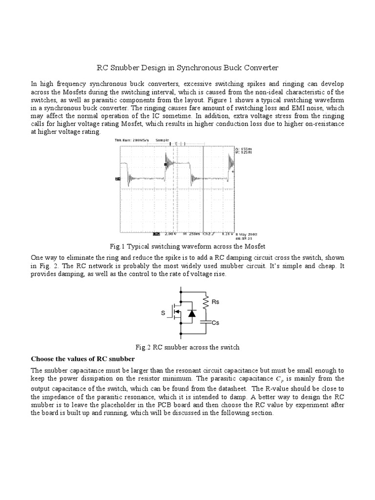RC Snubber Design in Synchronous Buck Converter | PDF | Capacitor ...