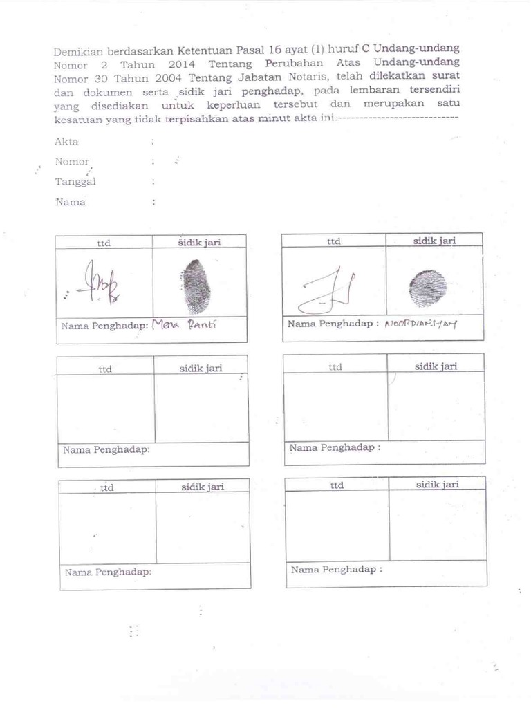 Sidik Jari Penghadap | PDF