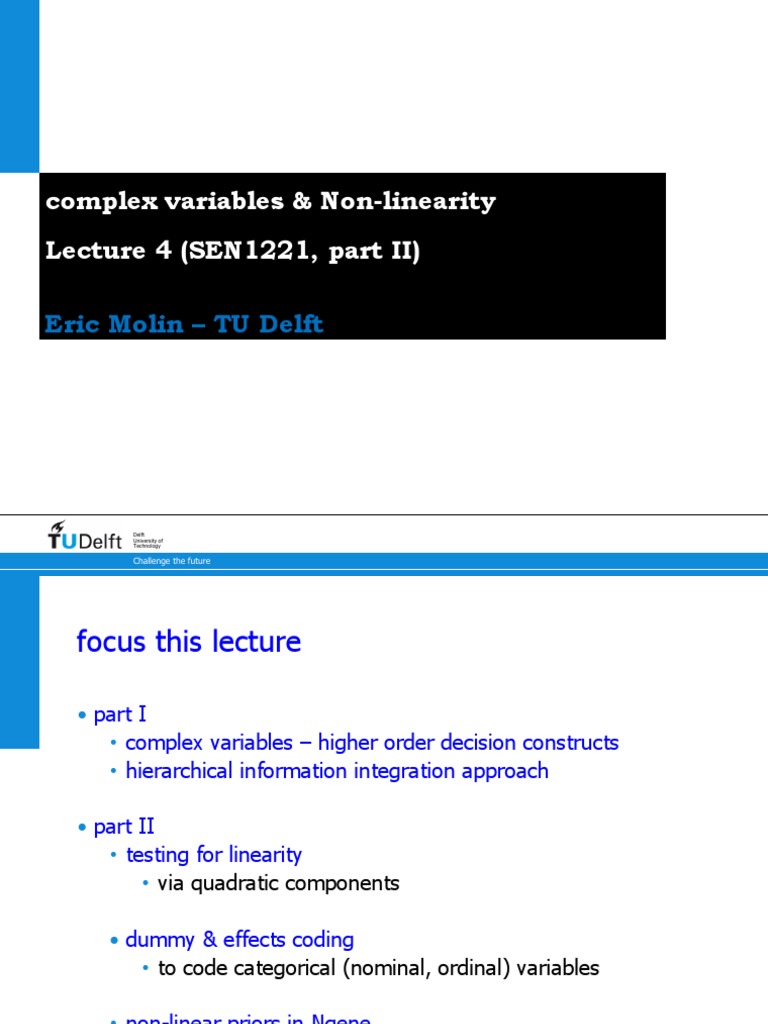 Complex Variables & Non-Linearity Lecture 4 (SEN1221, Part II) | PDF | Dummy Variable ...