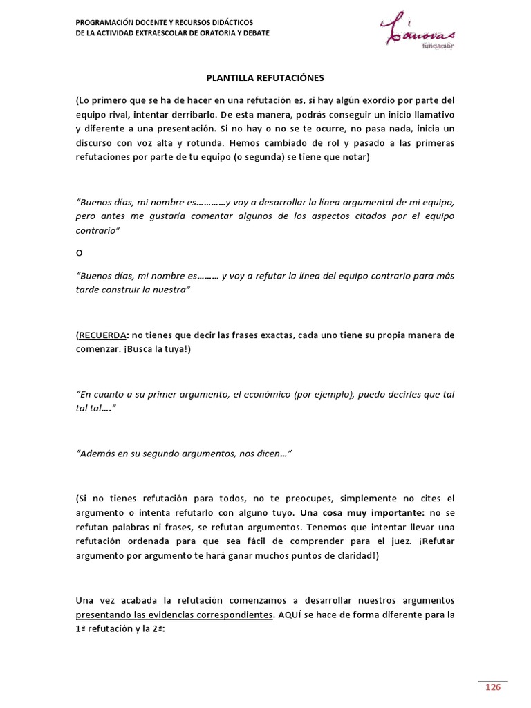 Plantilla REFUTACIONES | PDF