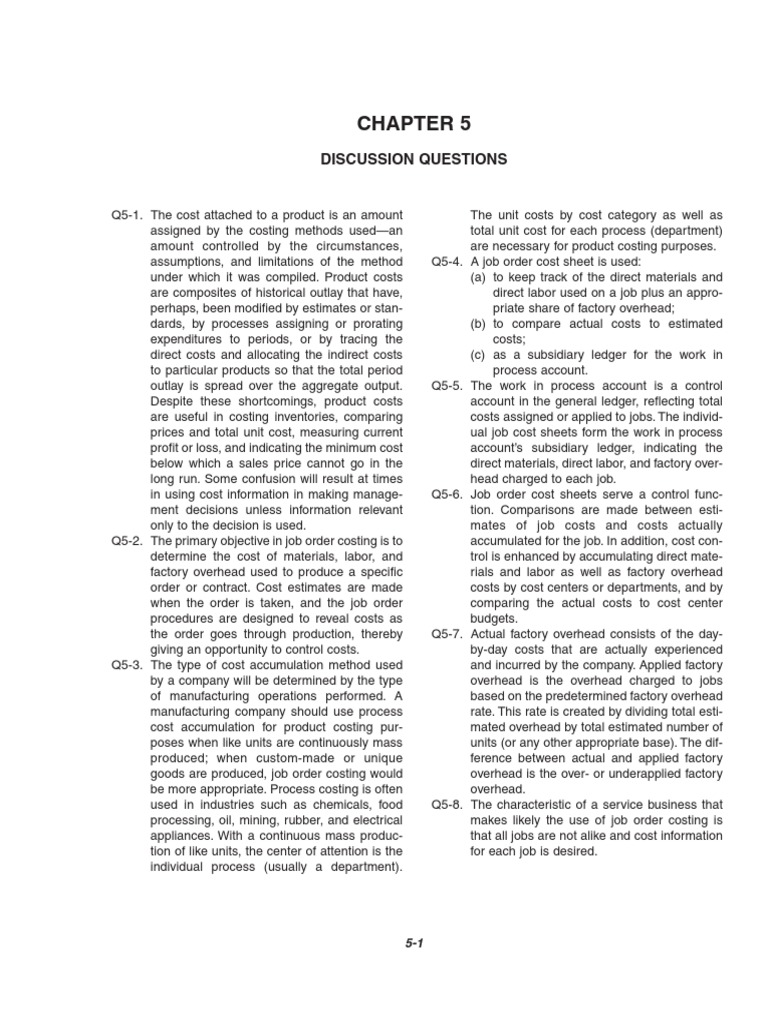 Discussion Questions | PDF | Cost Of Goods Sold | Inventory