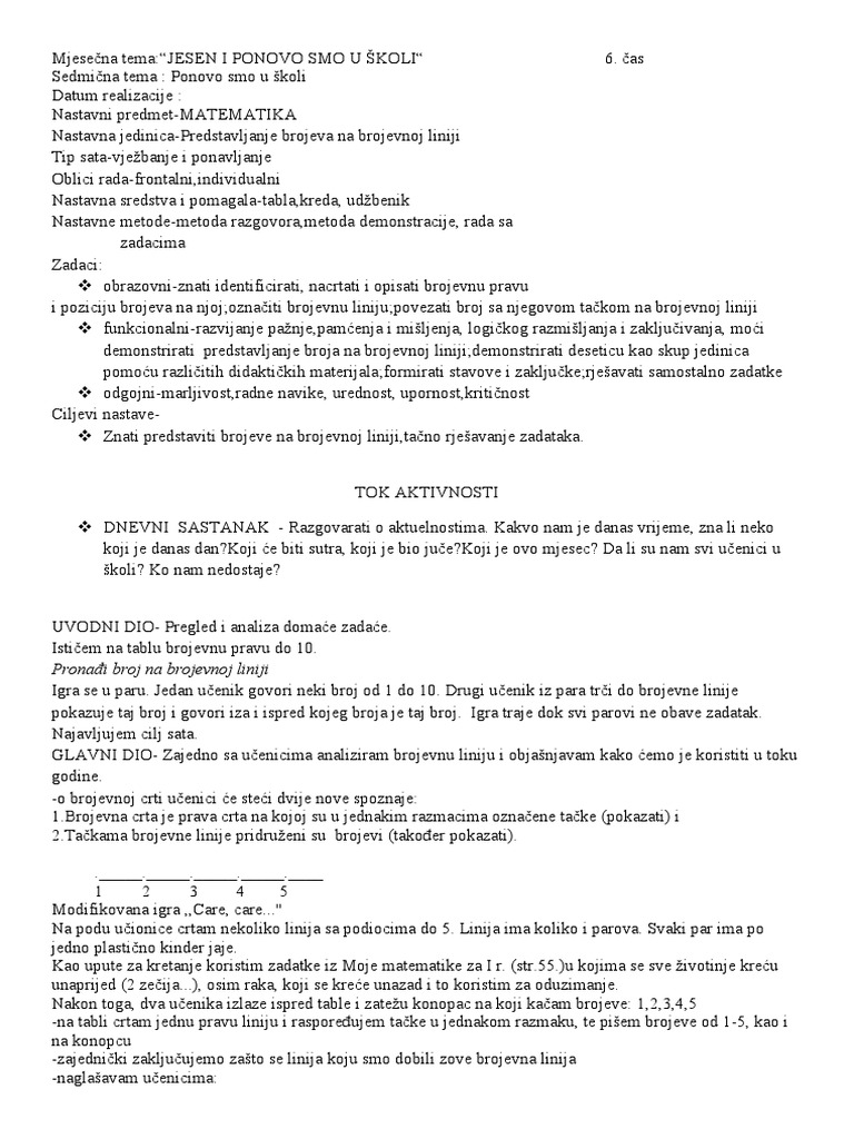 6.predstavljanje Brojeva Na Brojevnoj Liniji | PDF