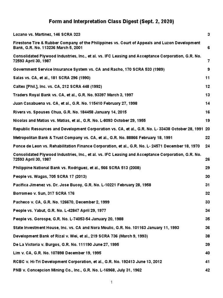 Form and Interpretation Digests | PDF | Negotiable Instrument ...