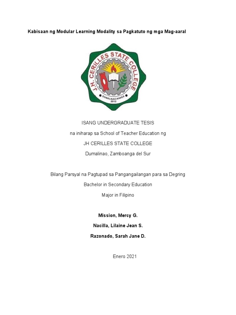 Kabisaan NG Modular Learning Modality Sa Pagkatuto NG Mga Mag-Aaral | PDF