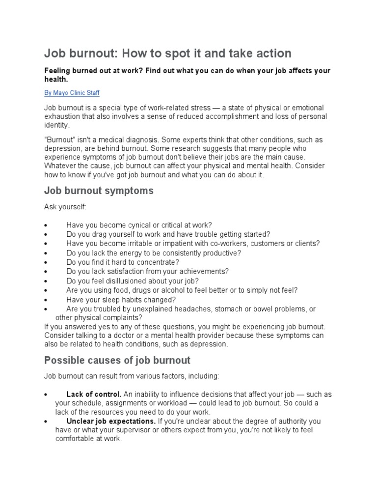 Understanding and Overcoming Job Burnout: Signs, Causes, Consequences ...
