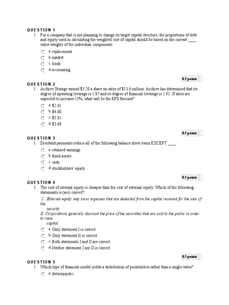 Abbas MCQ | PDF | Stocks | Cost Of Capital