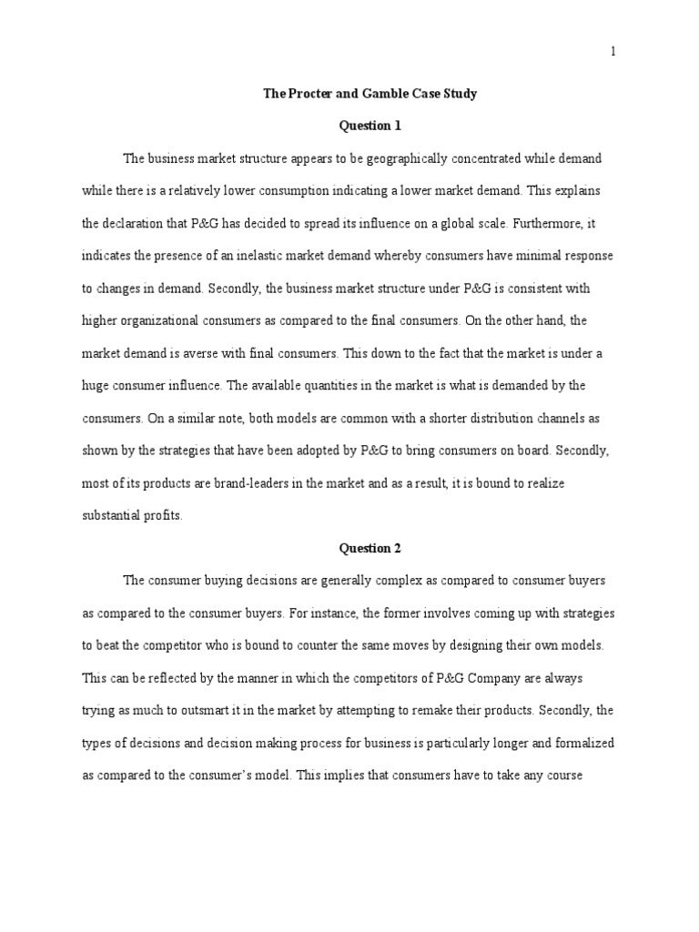 The Procter and Gamble Case Study | PDF | Demand | Procter & Gamble