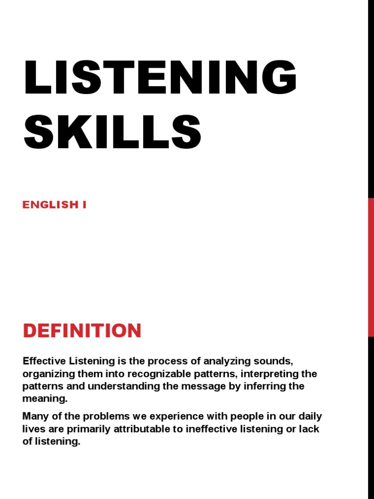 Listening Skills | PDF | Perception | Speech