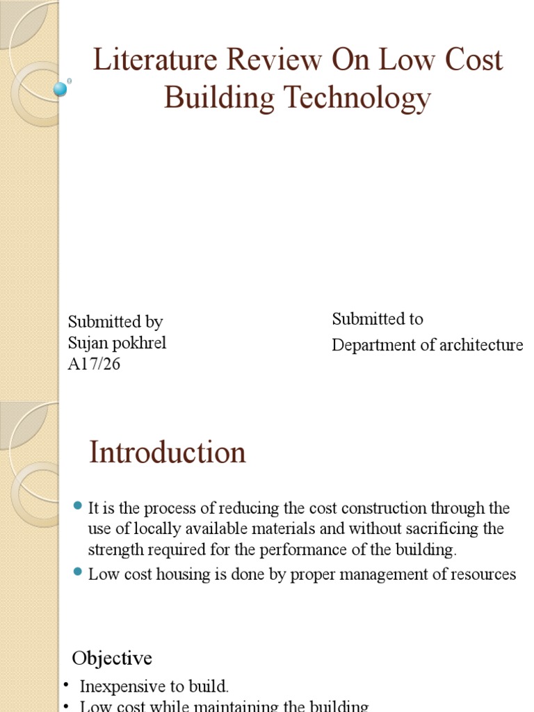 Low-Cost Building Techniques: A Review of Natural and Artificial ...