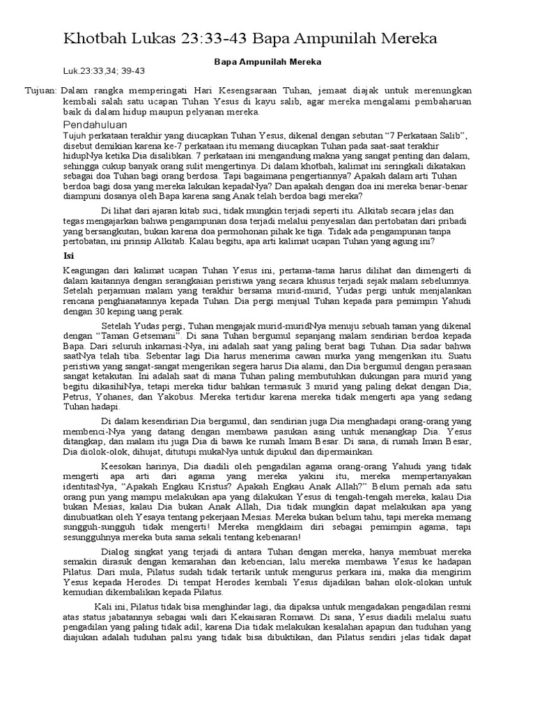 Khotbah Lukas 23 | PDF