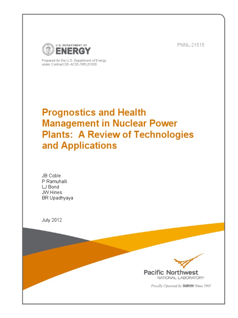 Prognostics and Health Management in Nuclear Power Plants | PDF ...