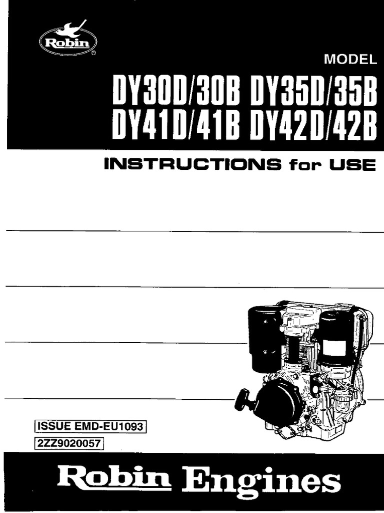 Robin Diesel Engine DY30 DY35 DY41 DY42 Operation Manual | PDF