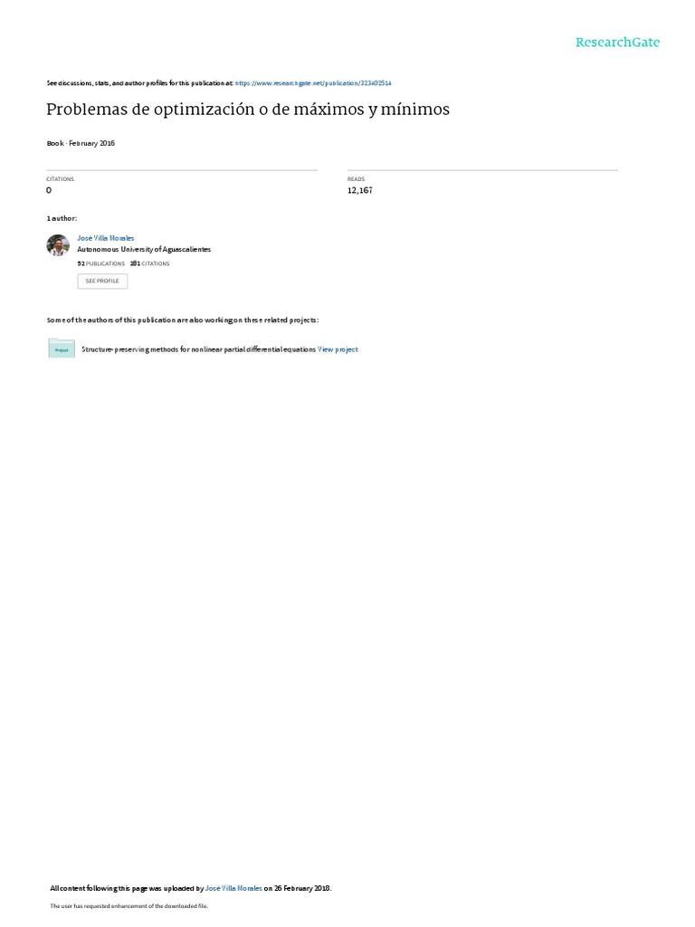 Problemas Optimizacion | PDF | Derivado | Pendiente