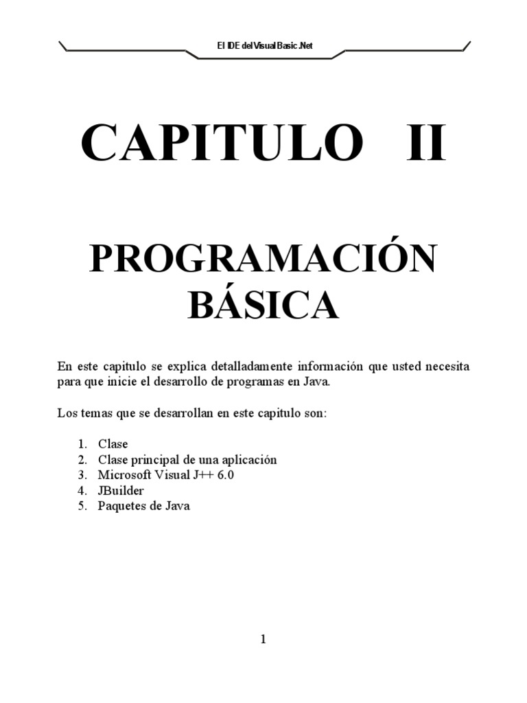 2.-Programacion Basica en Java | PDF | Java (lenguaje de programación ...