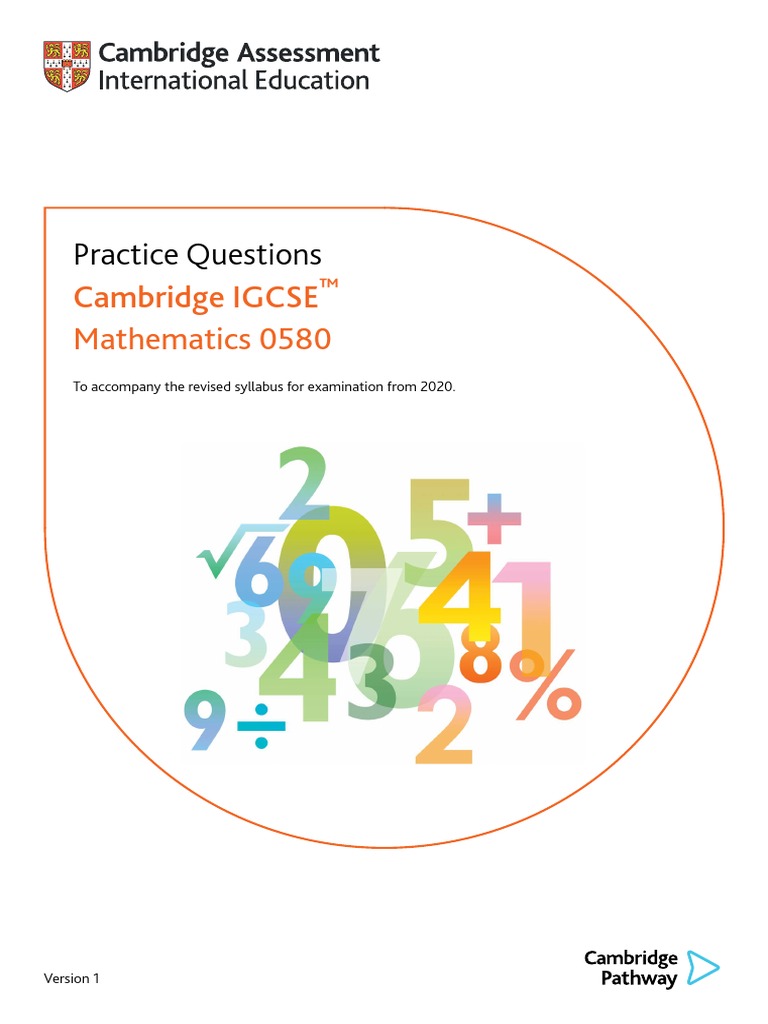 Practice Questions: Cambridge IGCSE Mathematics 0580 | PDF ...
